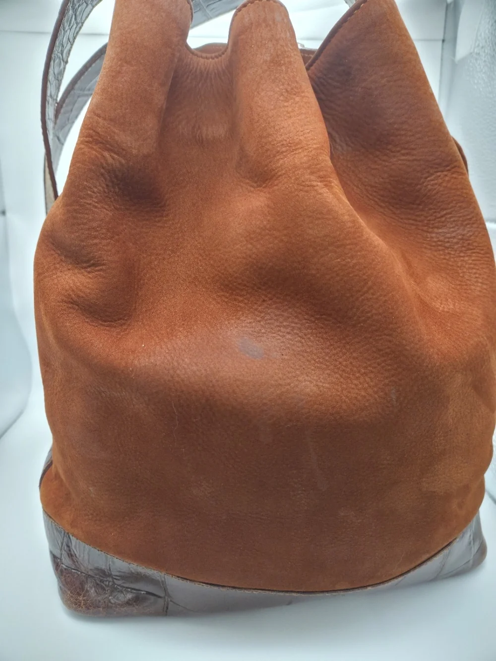 Furla | Bags | Furla Brown Leather Bucket Bag Drawstring Hobo Crossbody ...